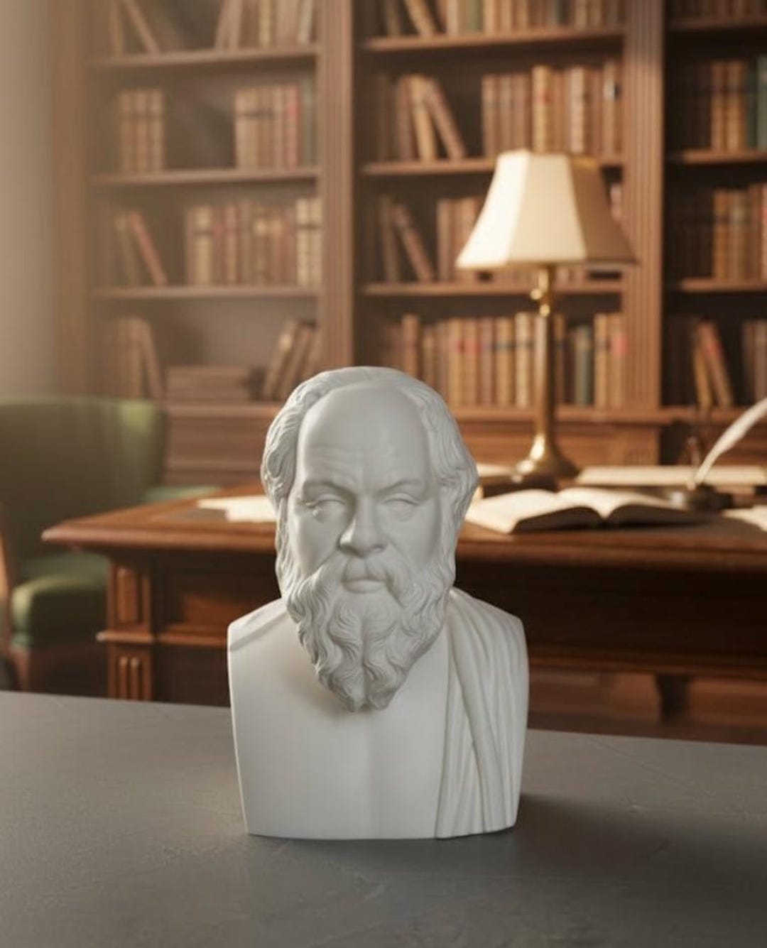 Socrates Bust – 3D Printed Greek Philosopher Statue, White Minimalist ...