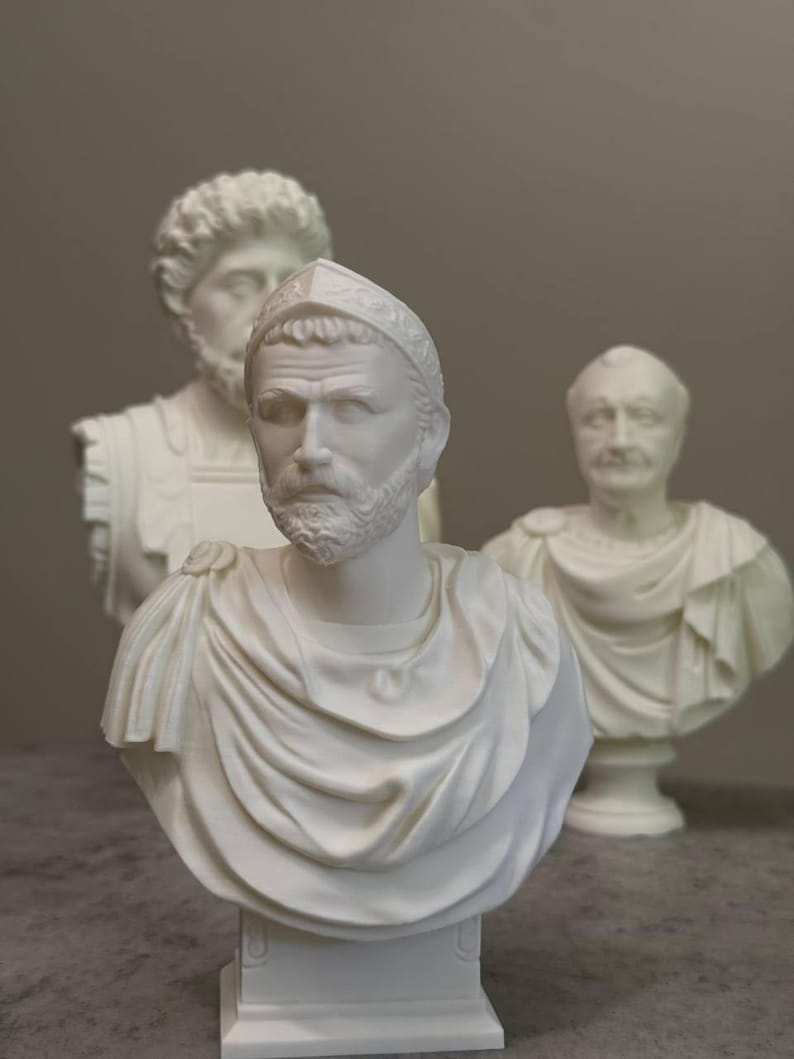 Hannibal Barca Bust Ancient General Sculpture, White 3D Printed Statue ...