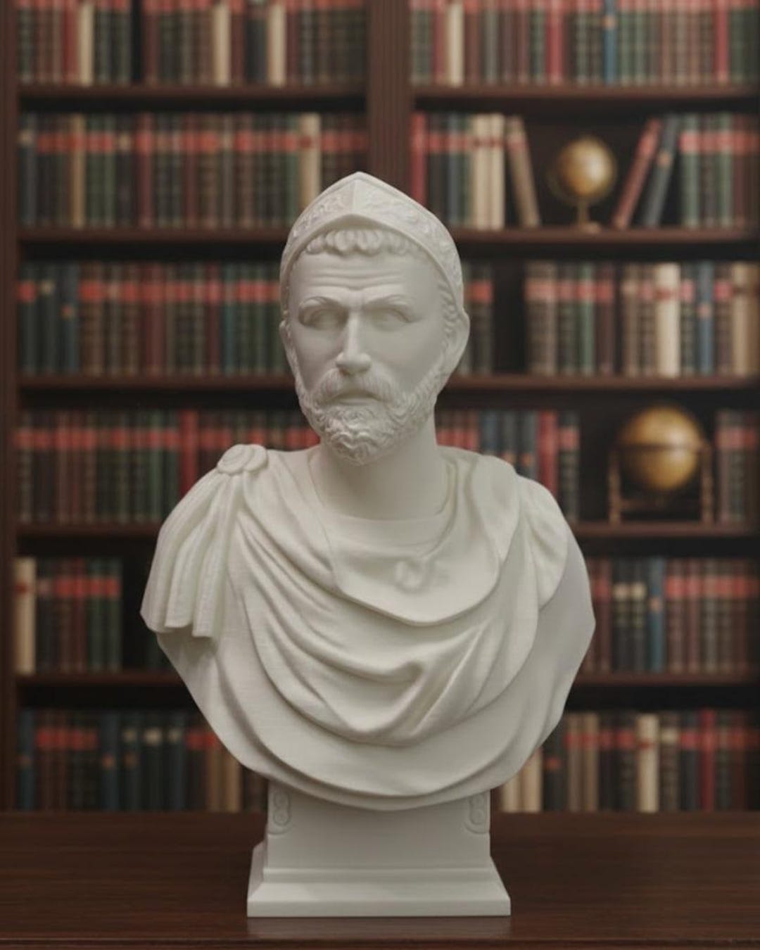 Hannibal Barca Bust Ancient General Sculpture, White 3D Printed Statue ...