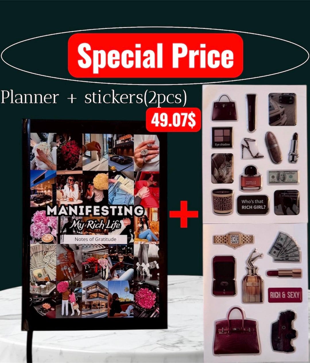 3D Luxury Stickers Set + Daily Planner 2026| Value Bundle | Gratitude ...