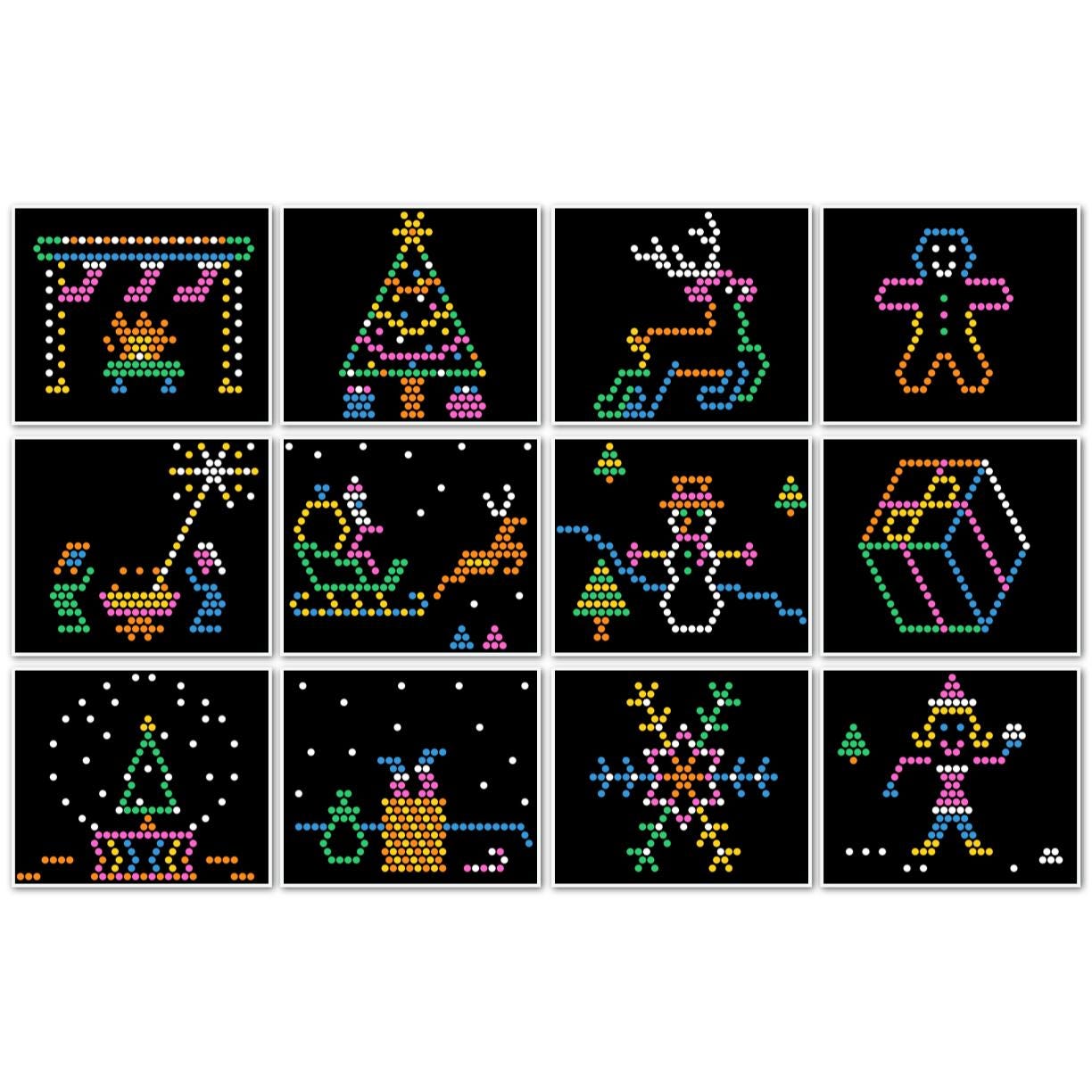 Christmas Lite Brite Refill Sheets – 12 Holiday Templates (ultimate ...