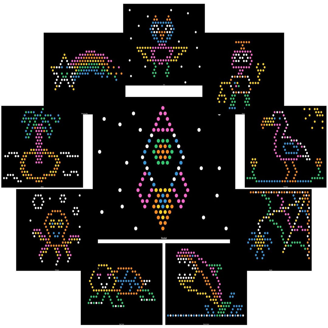 Refill Sheets, Pattern Templates for Lite Brite - Assorted 10 Pack - Etsy