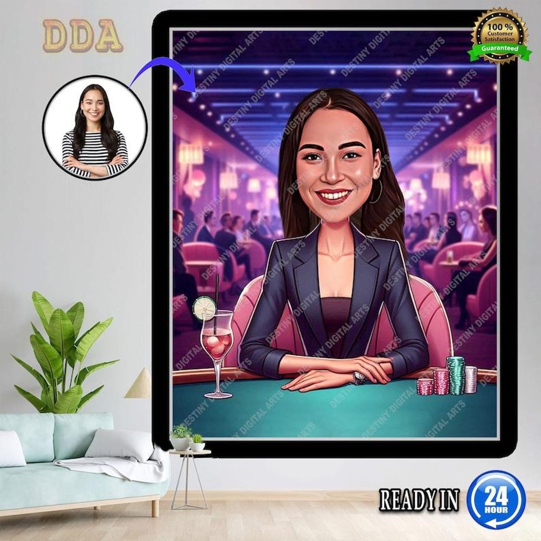 Custom Female Bartender Caricature | Funny Bar Portrait | Personalized ...