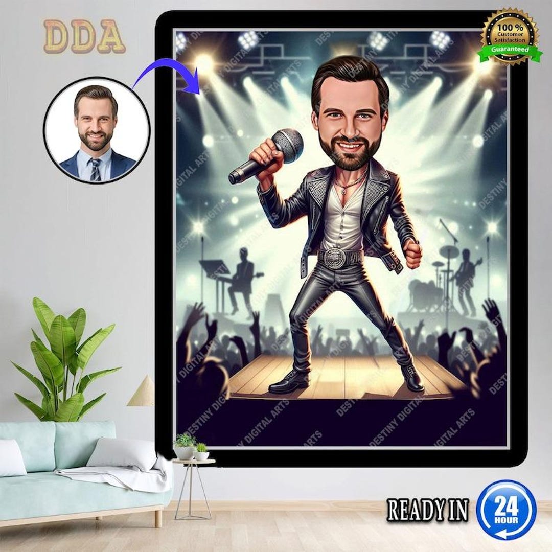 Custom Musician Concert Caricature | Cartoon Portrait From Photo ...