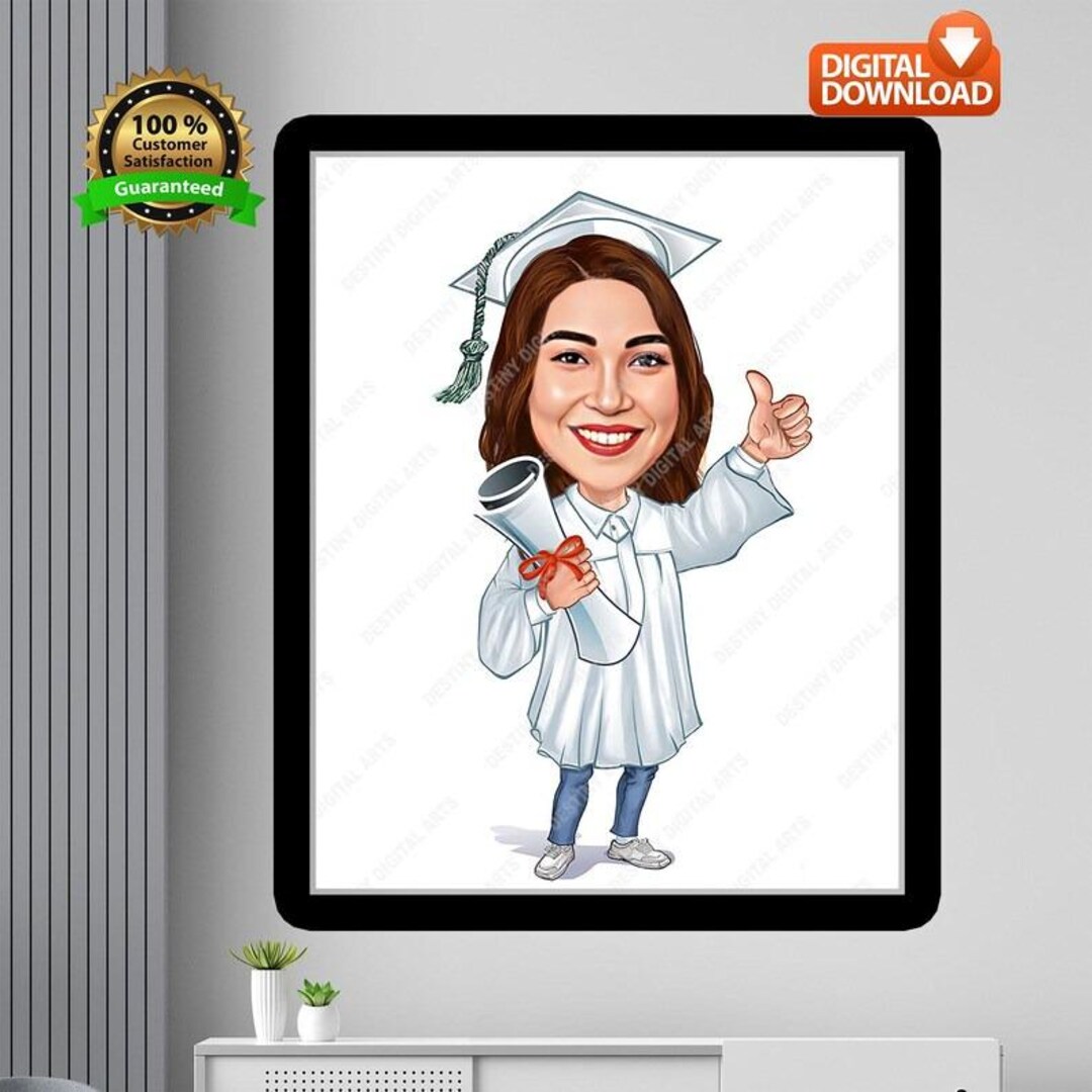 Custom Graduation Caricature | Graduate Cartoon Portrait | Personalized ...