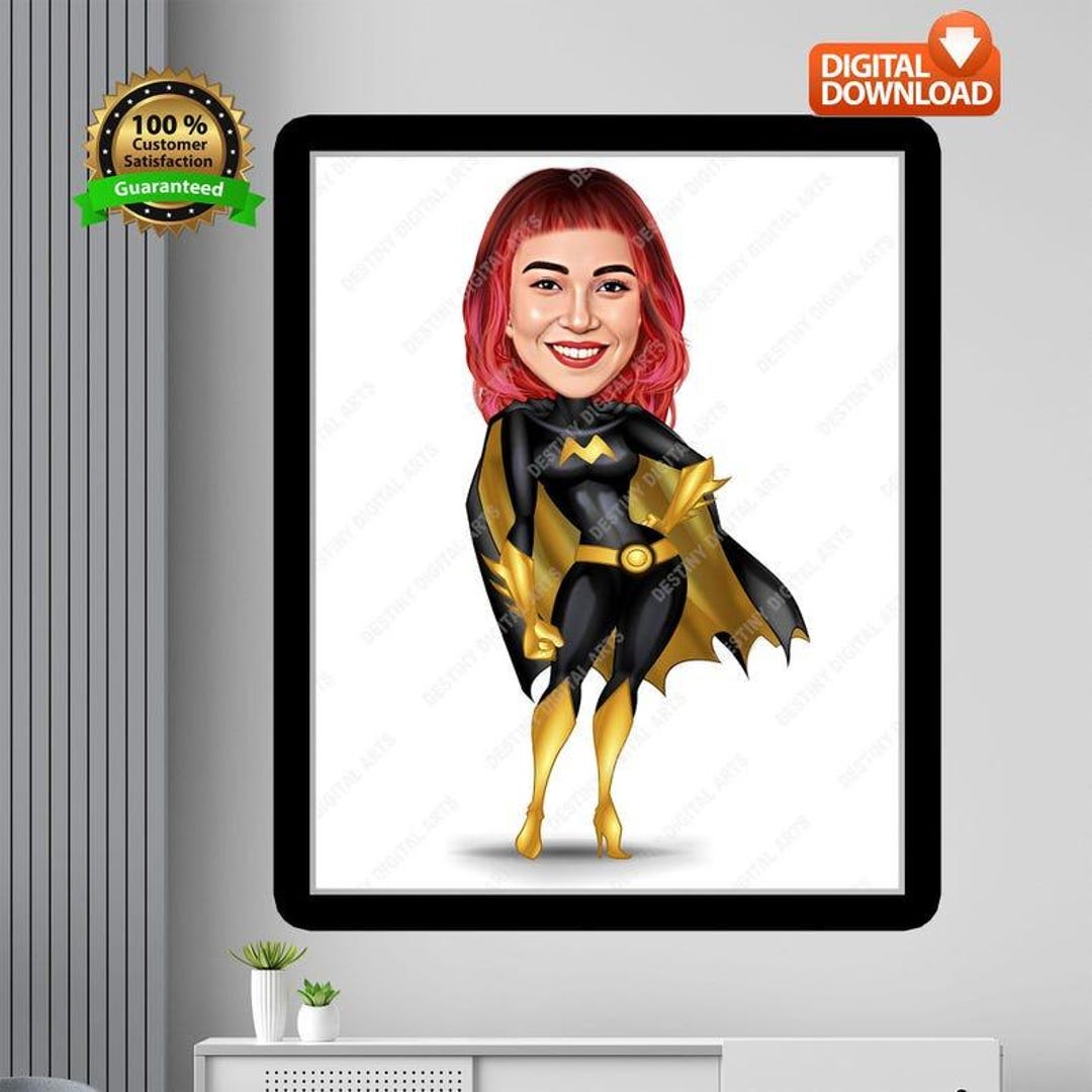 Custom Female Superhero Cartoon | Caricature From Photo | Funny Hero ...