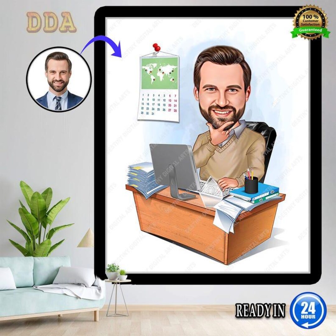 Custom Accountant Caricature | Funny Office Portrait | Personalized ...