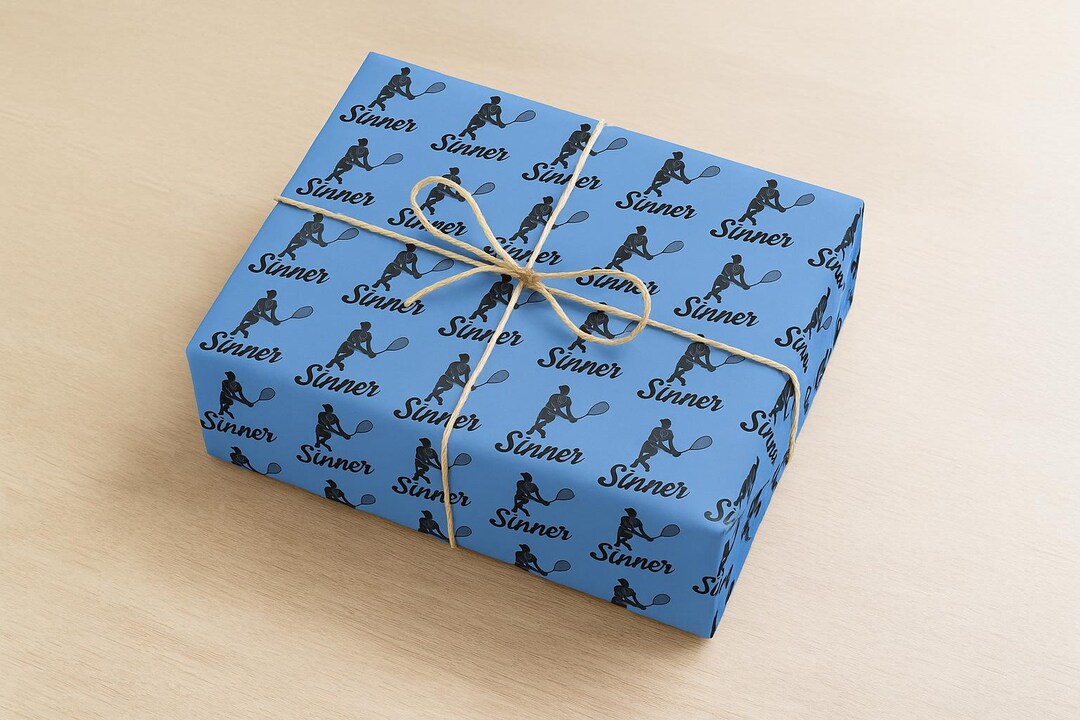 Sinner Wrap • Tennis Wrapping Paper • Tennis Pattern Gift • Wrap for ...