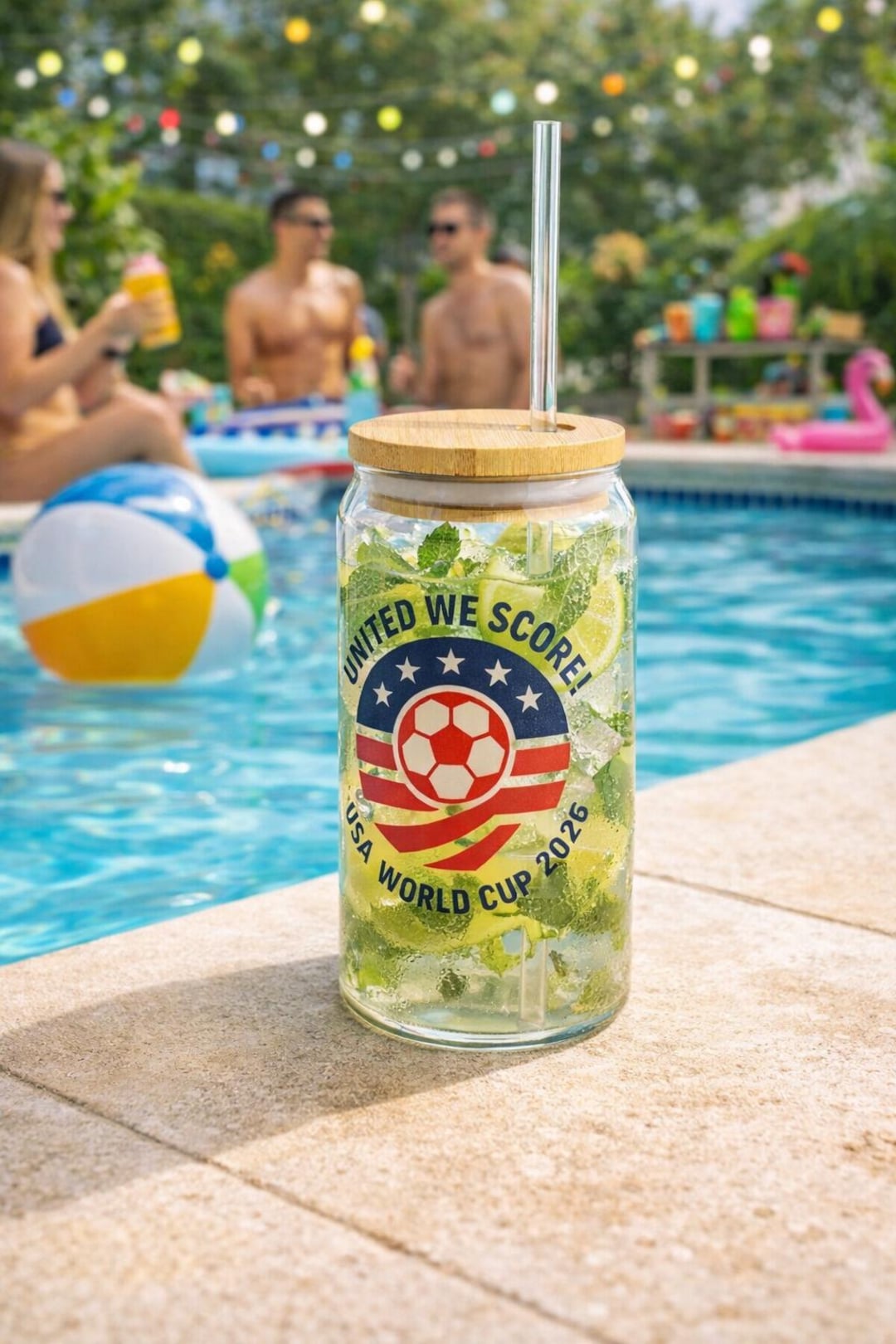USA 2026 World Cup Trophy Sipper Glass 16oz • Soccer Fan Mason Jar ...