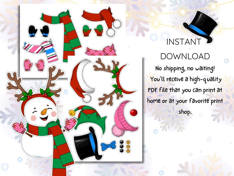 Printable Bilingual Snowman Activity – Instant Download | Dress the ...