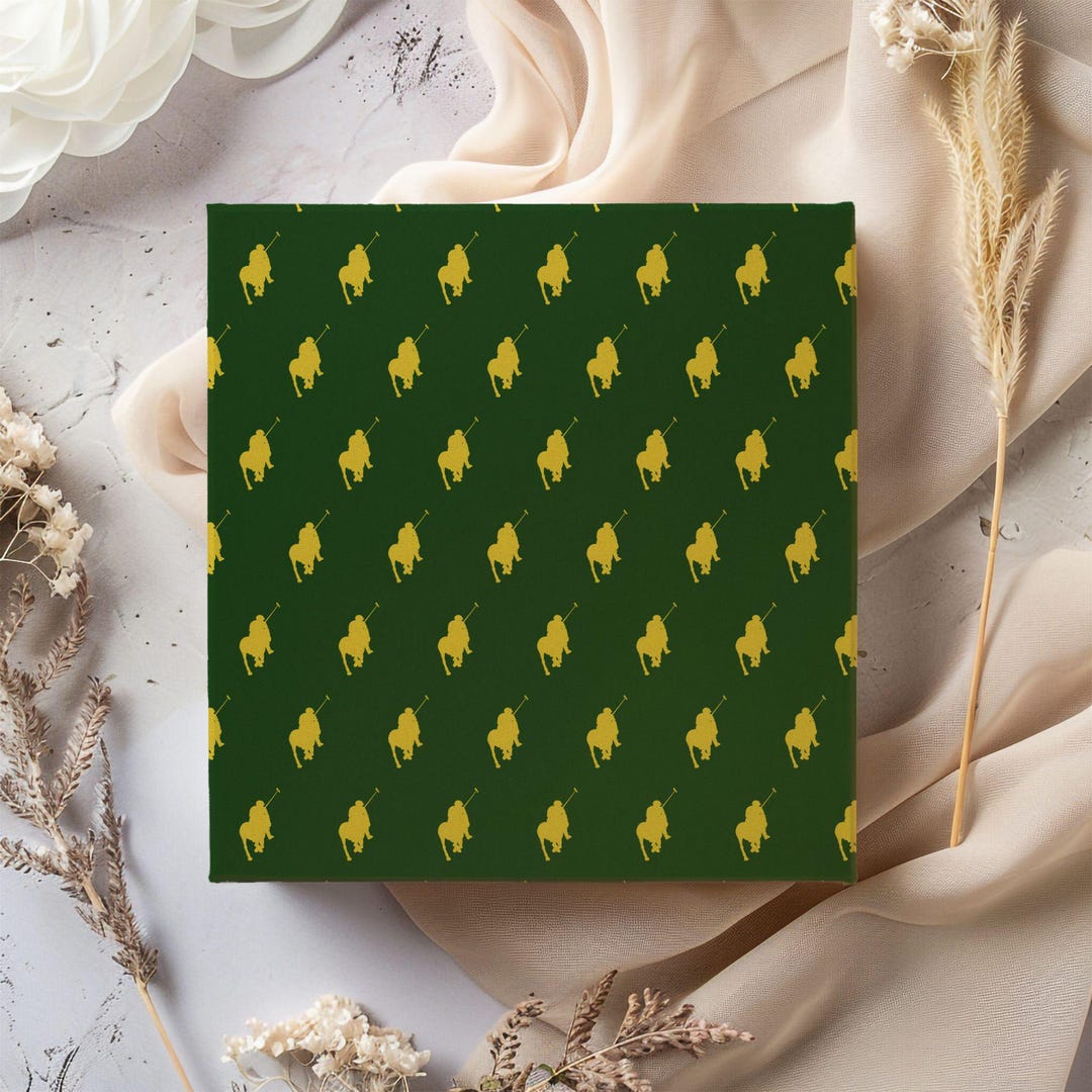 Equestrian Horse Polo Wrapping Paper, Green & Gold, Preppy Gift Wrap - Etsy