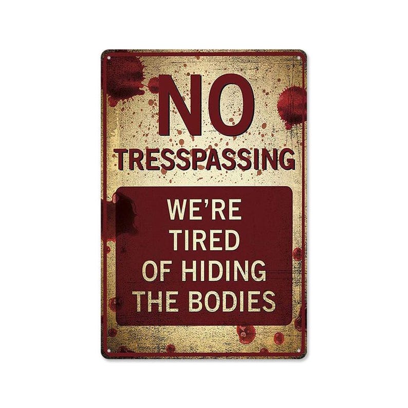 Retro Industrial "no Trespassing" Metal Tin Sign - Etsy