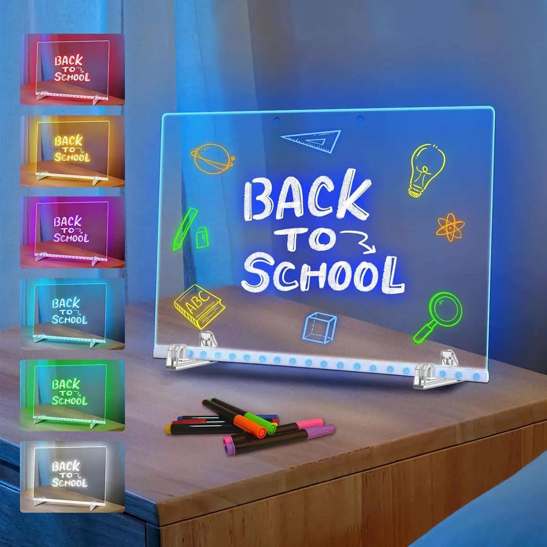 Custom LED Acrylic Message Board, Erasable Light up Drawing Pad ...
