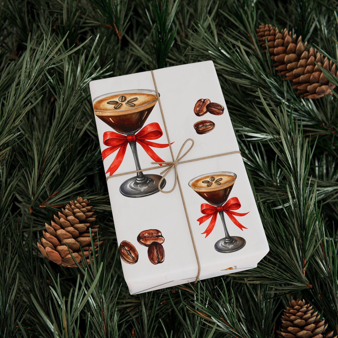 Festive Espresso Martini Wrapping Paper - Etsy