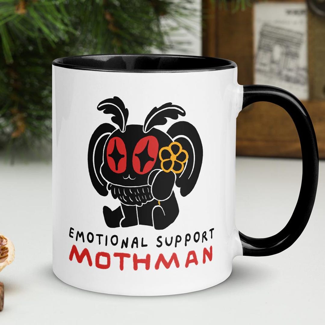 Emotional Support Mothman Mug: Cute Cryptid Coffee Cup Gift - Etsy