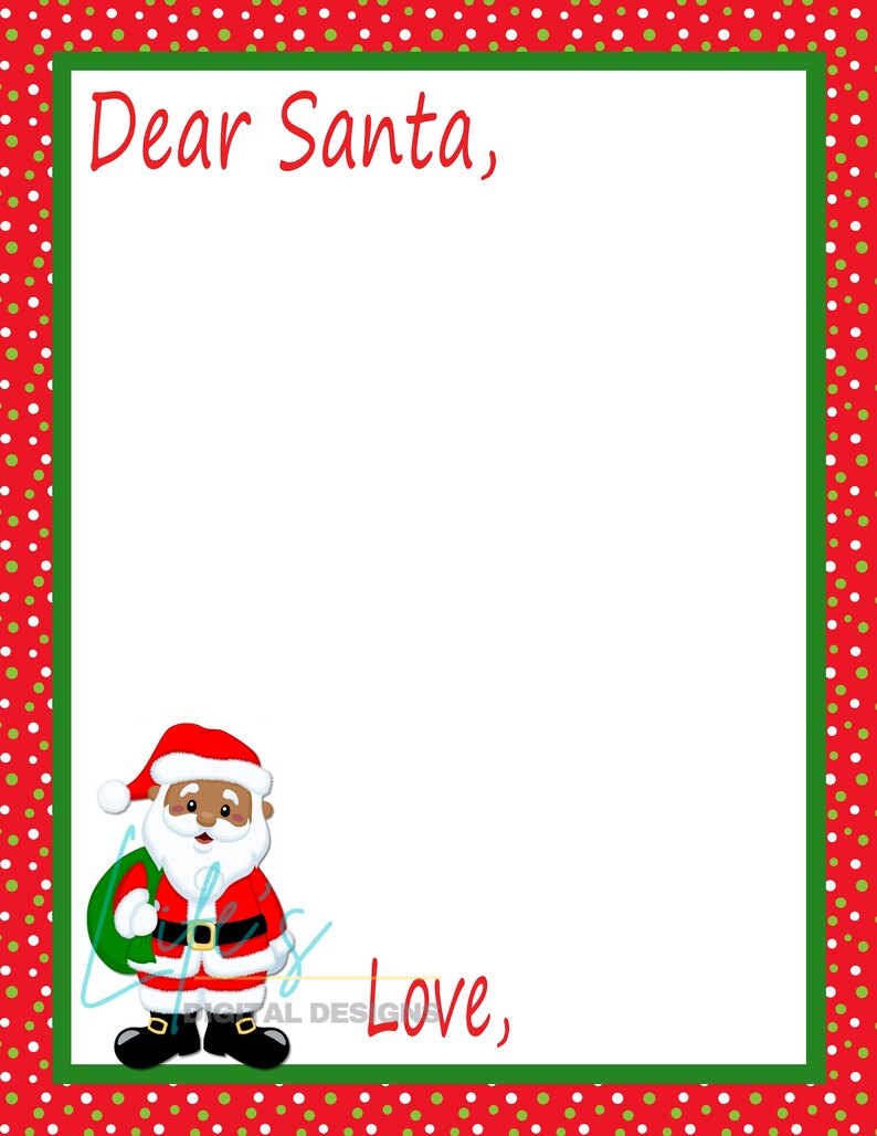 Letter to Santa With Matching Envelope to Download and Print - Etsy