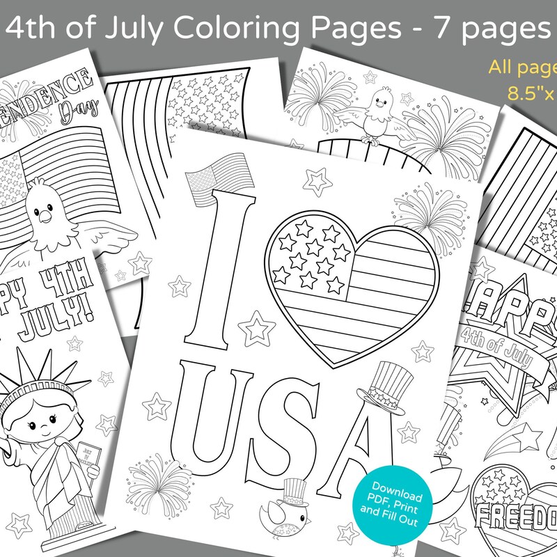 Coloring Pages Fourth of July - Etsy