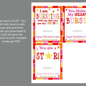 School Valentine's Day Card to Edit Download and Print Starburst ...
