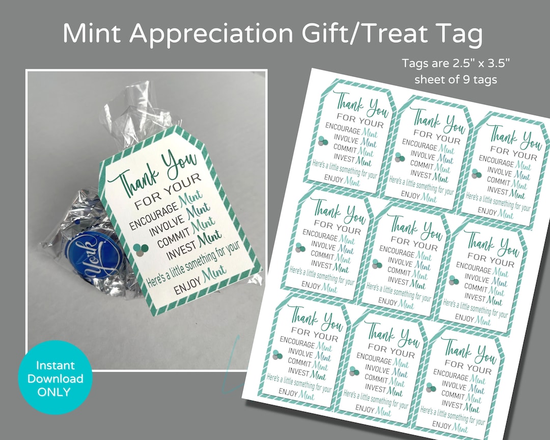 Teacher Appreciation Week Mint Candy Tags to Download and Print, School ...