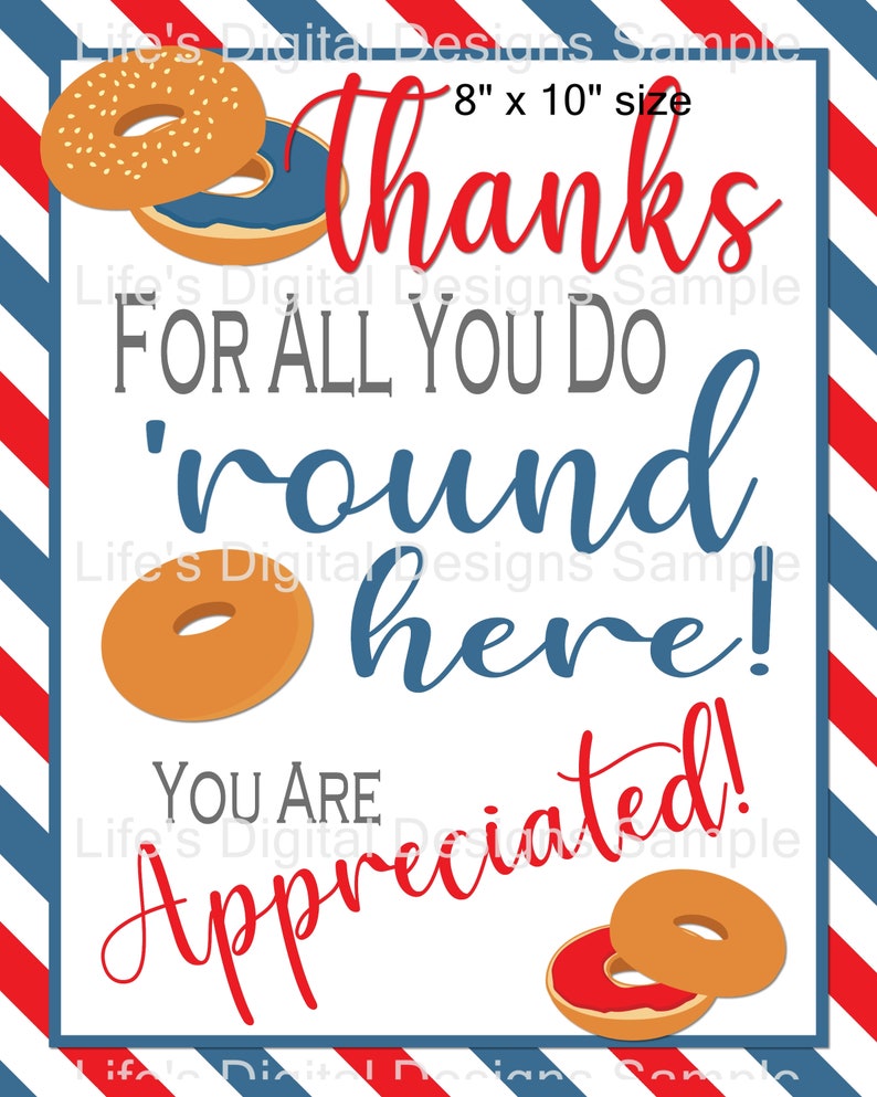 Teacher Appreciation Week Bagel Signs to Download and Print - Etsy