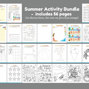 Summer Activity Bundle for Kids to Download & Print, Summer Printables ...