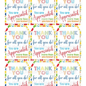 Teacher Appreciation Week Tags to Download and Print, Administrative ...