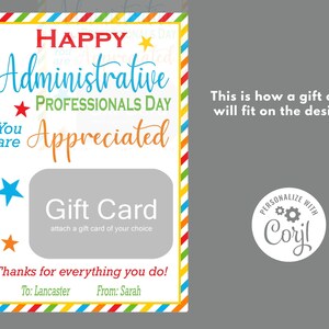 Administrative Professionals Gift Card Holder to Edit, Download and ...