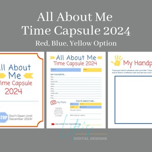 All About Me Time Capsule 2024 to Download and Print With 3 Color ...