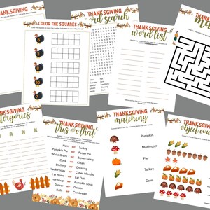 Thanksgiving Activities and Coloring Pages Bundle to Download and Print ...