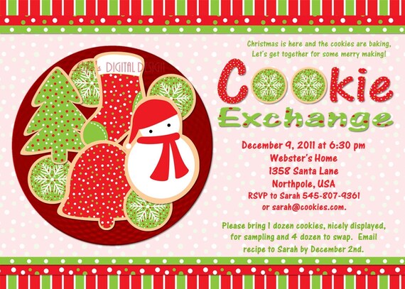 Items Similar To Cookie Exchange Party Invitation Customizable 