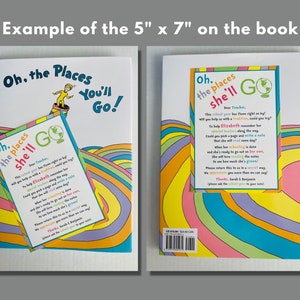 Oh the Places You'll Go Instruction Letter for Teachers to Sign Book ...