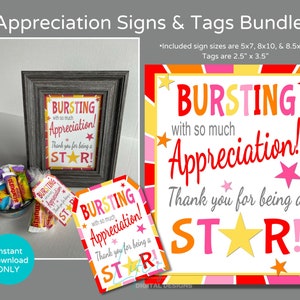 Teacher Appreciation Week Bursting With Appreciation Signs and Tag ...