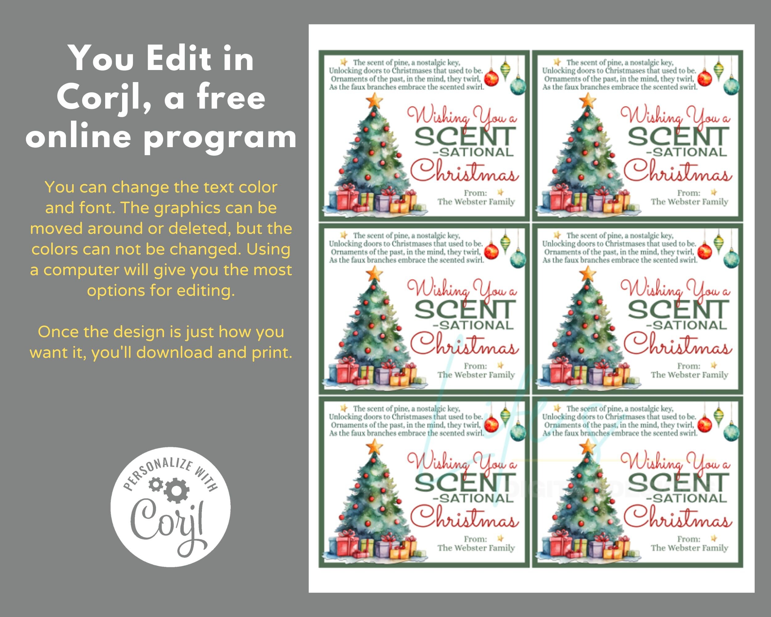 Wishing You a Scentsational Christmas Gift Tag for Scentsy Scent ...