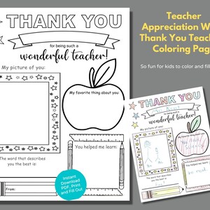 Teacher Appreciation Week Thank You Teacher Coloring Page to Download ...