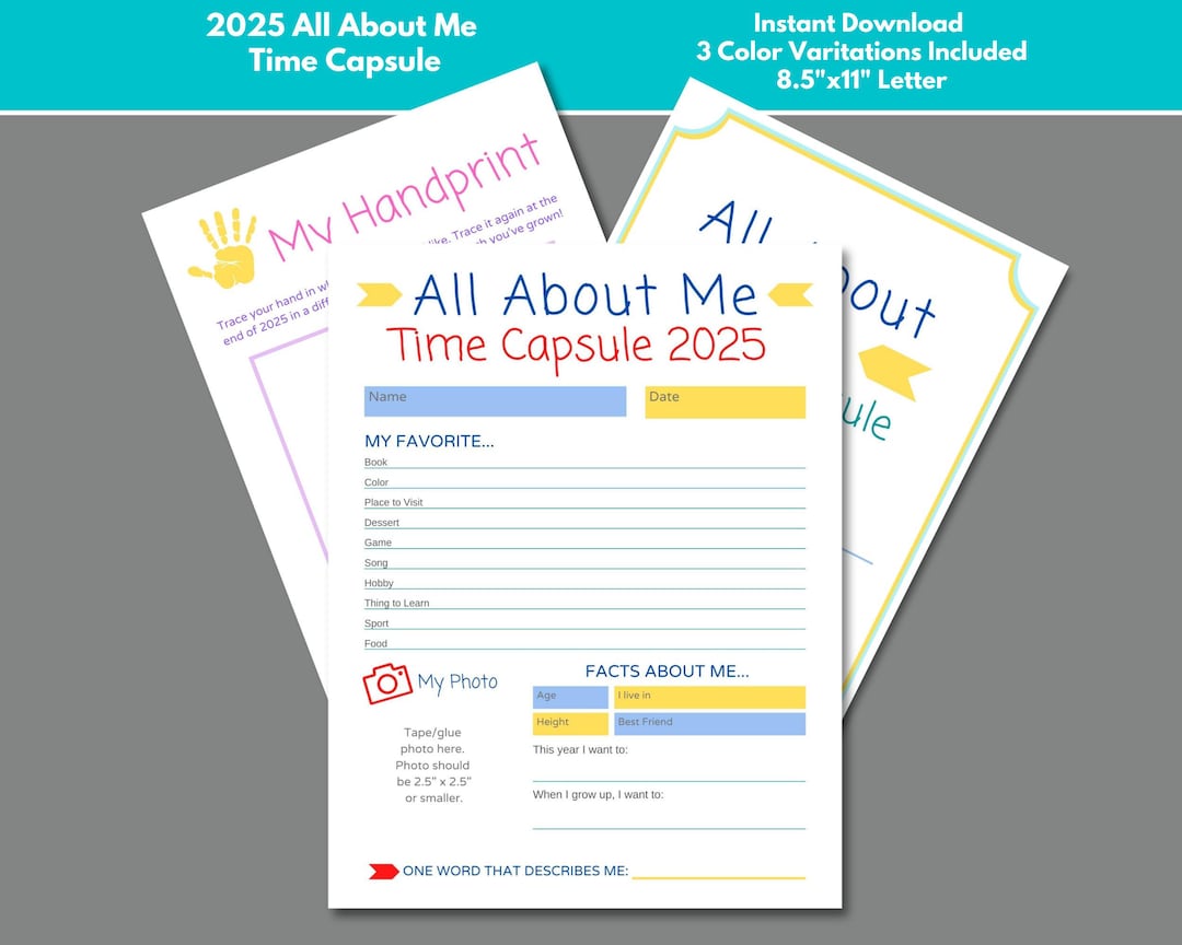 All About Me Time Capsule 2025, School Time Capsule, Family Time ...