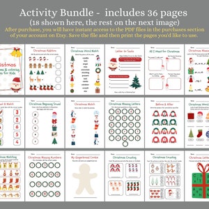 Christmas Activity and Coloring Pages Bundle to Download and Print ...
