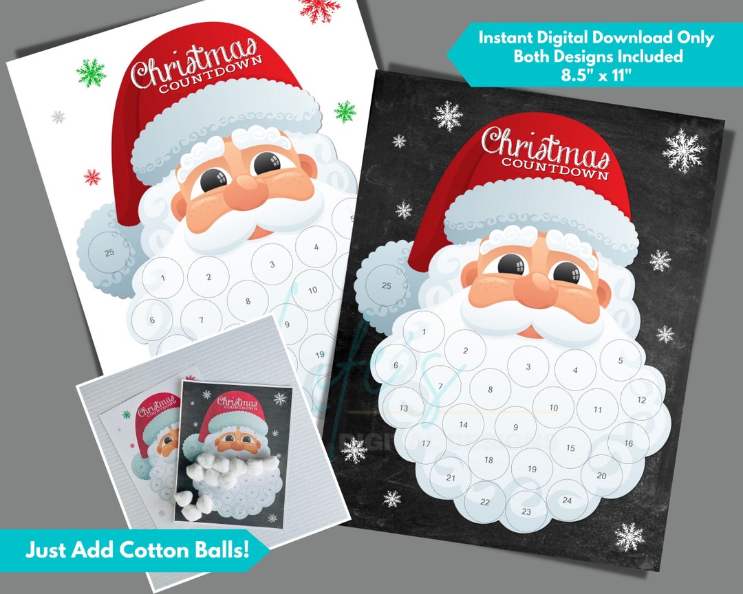 Santa Countdown to Christmas to Download and Print, Santa Christmas ...
