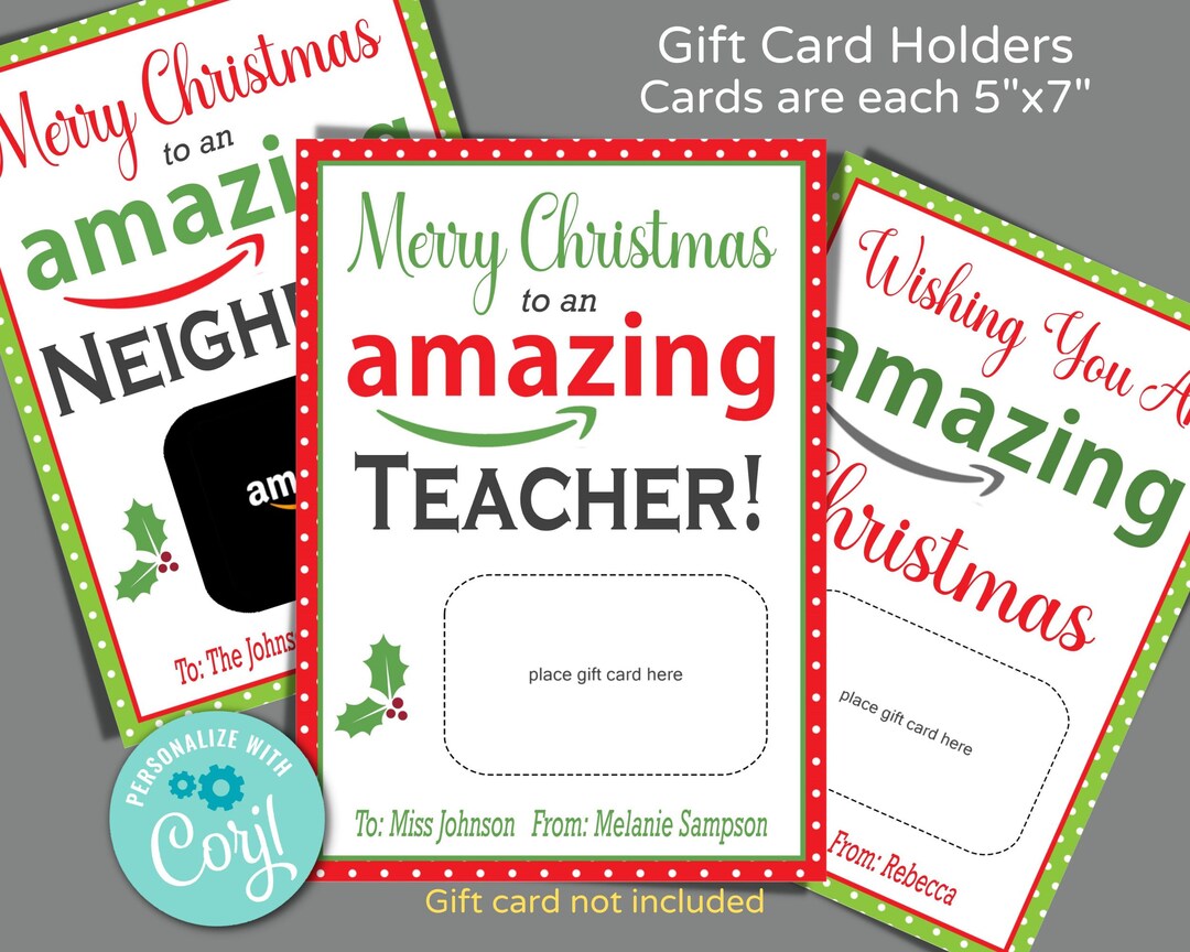 Christmas Amazon Gift Card Holder to Edit in Corjl, Download and Print ...