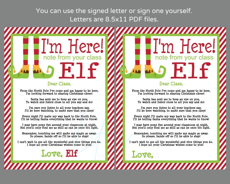 Elf Letters for Classroom to Download and Print, Christmas Elf Letters ...