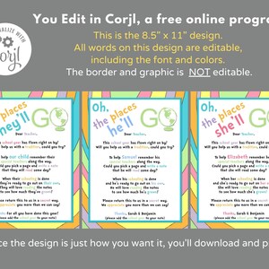 Oh the Places You'll Go Instruction Letter for Teachers to Sign Book ...