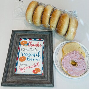Teacher Appreciation Week Bagel Signs to Download and Print, Staff ...