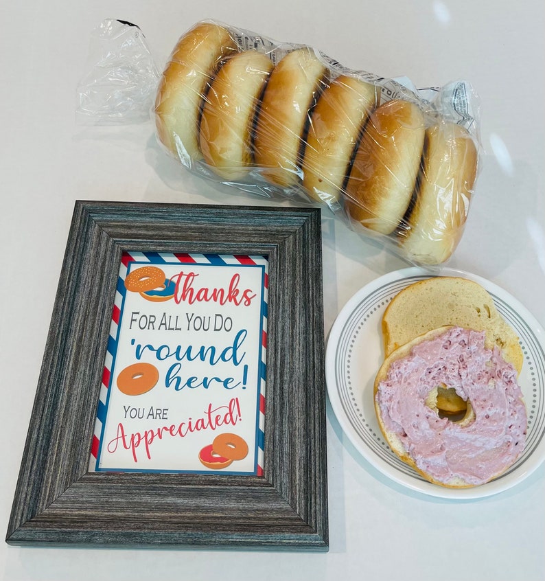 Teacher Appreciation Week Bagel Signs to Download and Print, Staff ...