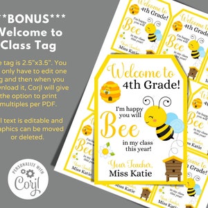 Happy to Bee Your Teacher Template to Instantly Edit in Corjl, Download ...