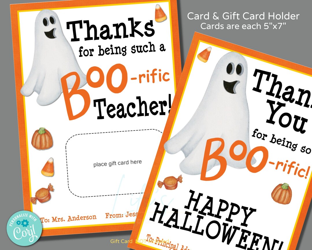 Halloween Gift Card Holder to Edit in Corjl, Download and Print, Boo ...