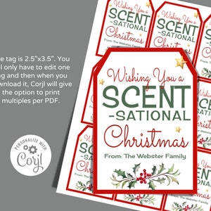 Wishing You a Scentsational Christmas Gift Tag to Edit in Corjl ...