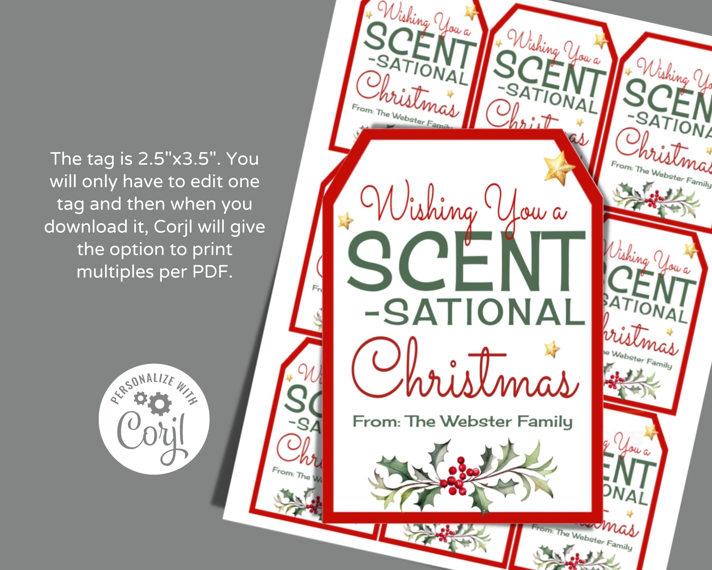 Wishing You a Scentsational Christmas Gift Tag to Edit in Corjl ...
