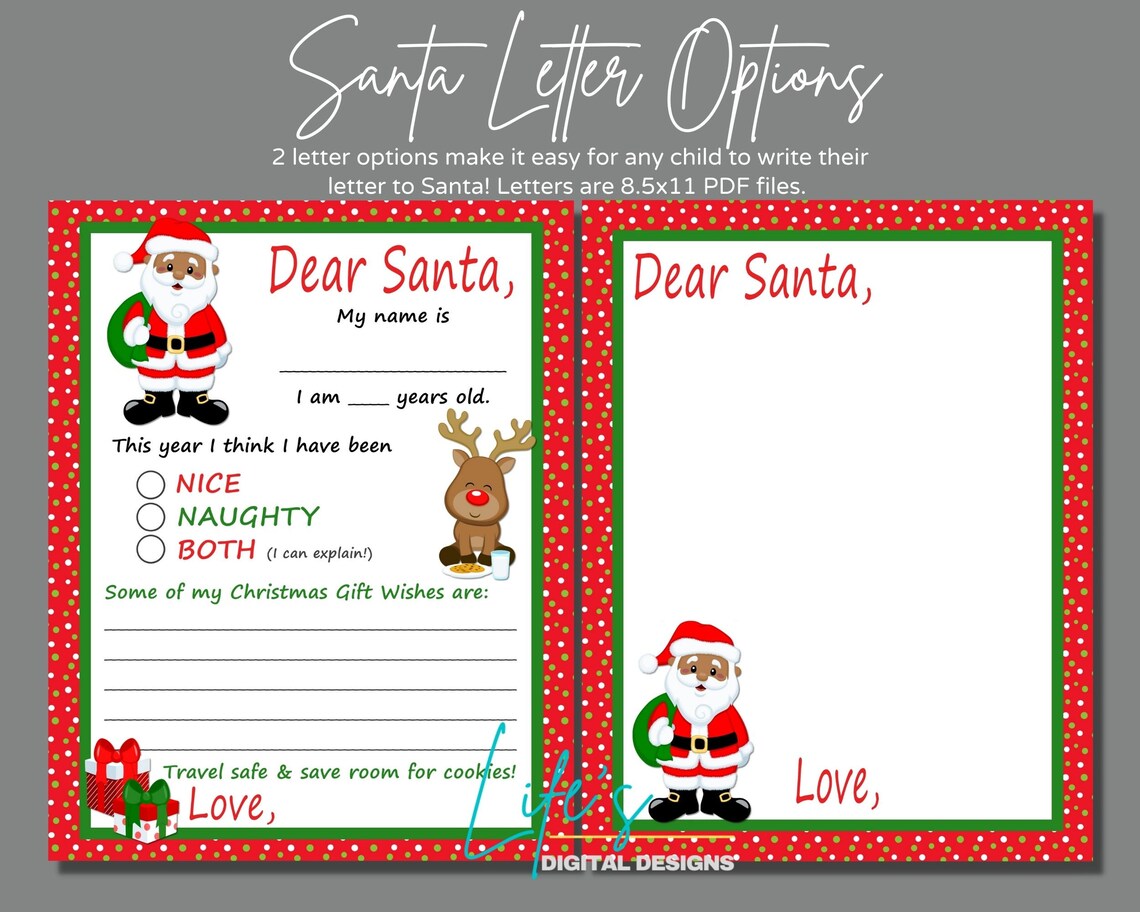 Letter to Santa With Matching Envelope to Download and Print - Etsy