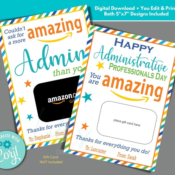 Administrative Professionals Day Amazon Gift Card Holder to Download ...