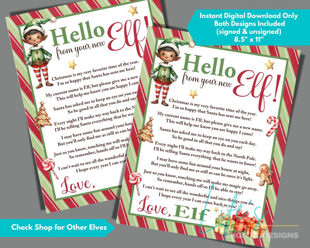 Elf Arrival Letter From New Elf to Download and Print, Christmas Elf ...