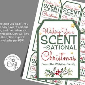 Wishing You a Scentsational Christmas Gift Tag to Edit in Corjl ...